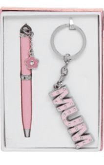 Girly Chic Pen & Keyring Set Mum in 2 Colours 12740