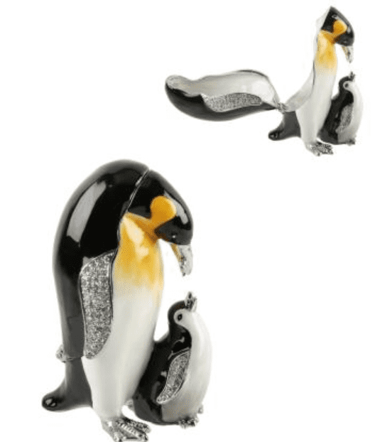 Penguin and Chick Trinket Box From the Treasured Trinket Range 14868