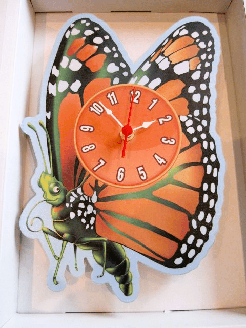 Lark Rise Butterfly Hand Made Wooden Clock