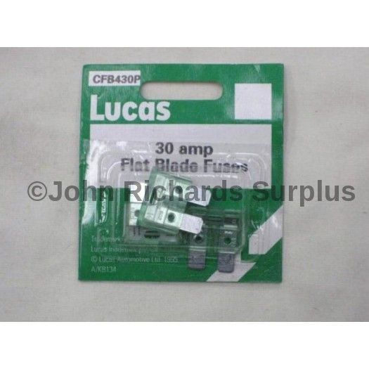 Lucas pack 3 30amp flat blade fuses CFB430