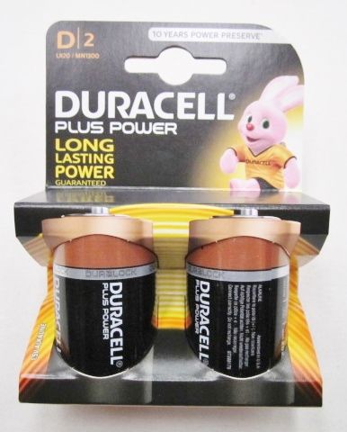 Pack Of 2 Duracell D Batteries
