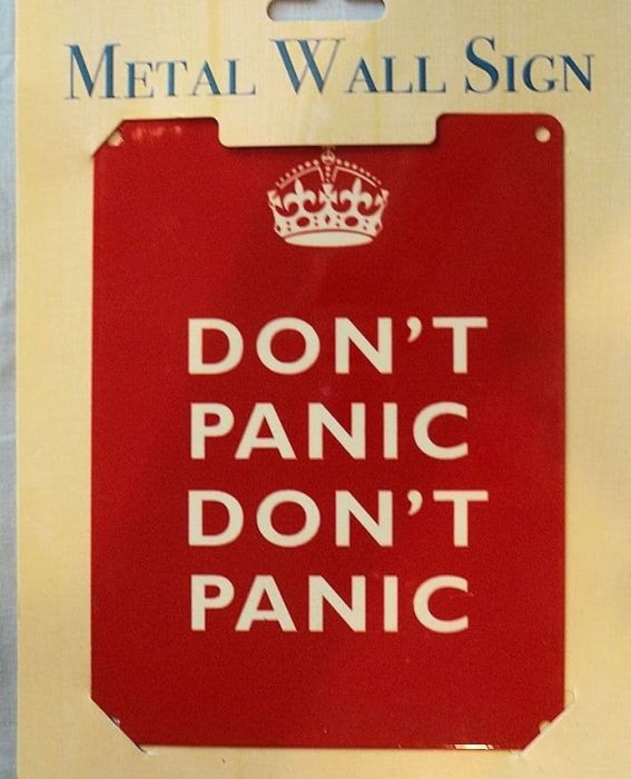 Don't Panic Don't Panic Small Metal Sign 200mm x 150mm