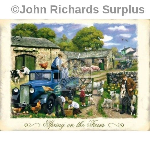 Large Metal wall sign Spring on the Farm