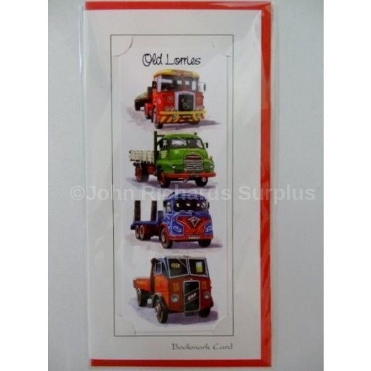 Blank Old Lorries Tractor bookmark greetings card with envelope for any ...