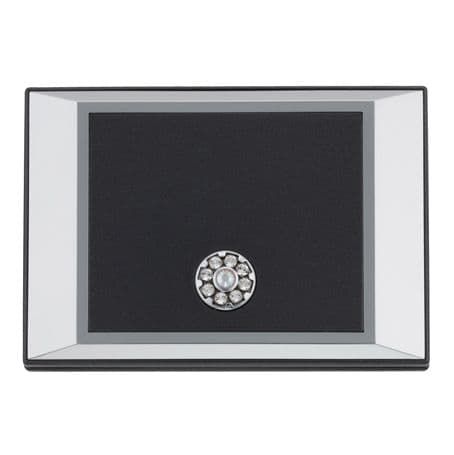 Rectangular Gun Metal Compact Mirror Swarovski Crystal 7 x ...