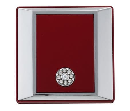 Square Ruby Compact Mirror with Swarvoski Crystals Mothers Day Birthday Travel. MC341R.