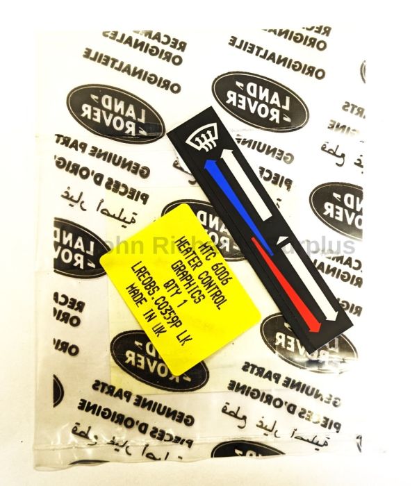 Land Rover Heater Control Label MTC6006