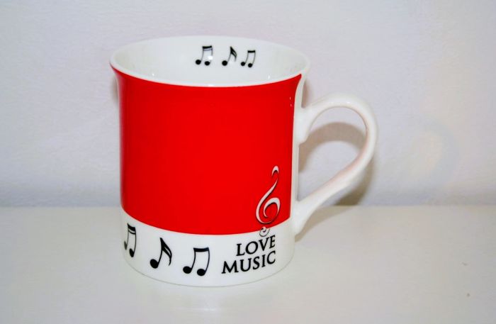 Concerto Musical Notes Mugs Available in Pink, Purple, Blue, Orange and Red
