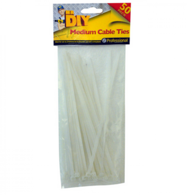 50 Pack Professional Medium cable ties L190mm x W3mm