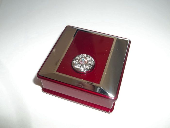 Ruby Pill Box with Swarovski Crystals Mothers Day Birthday Travel Gift ...