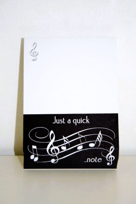 Musical Themed Block Note Pads in 3 Styles N010, CMUS009, SIN012