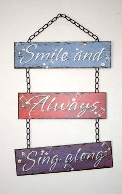 'Sing And Be Happy' Metal Hanging Musical Sign SAH002